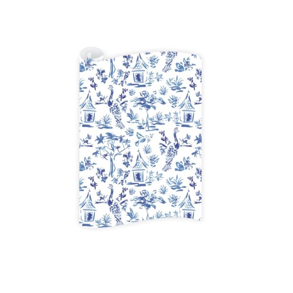Blue Toile Wrapping Paper Roll | Berings