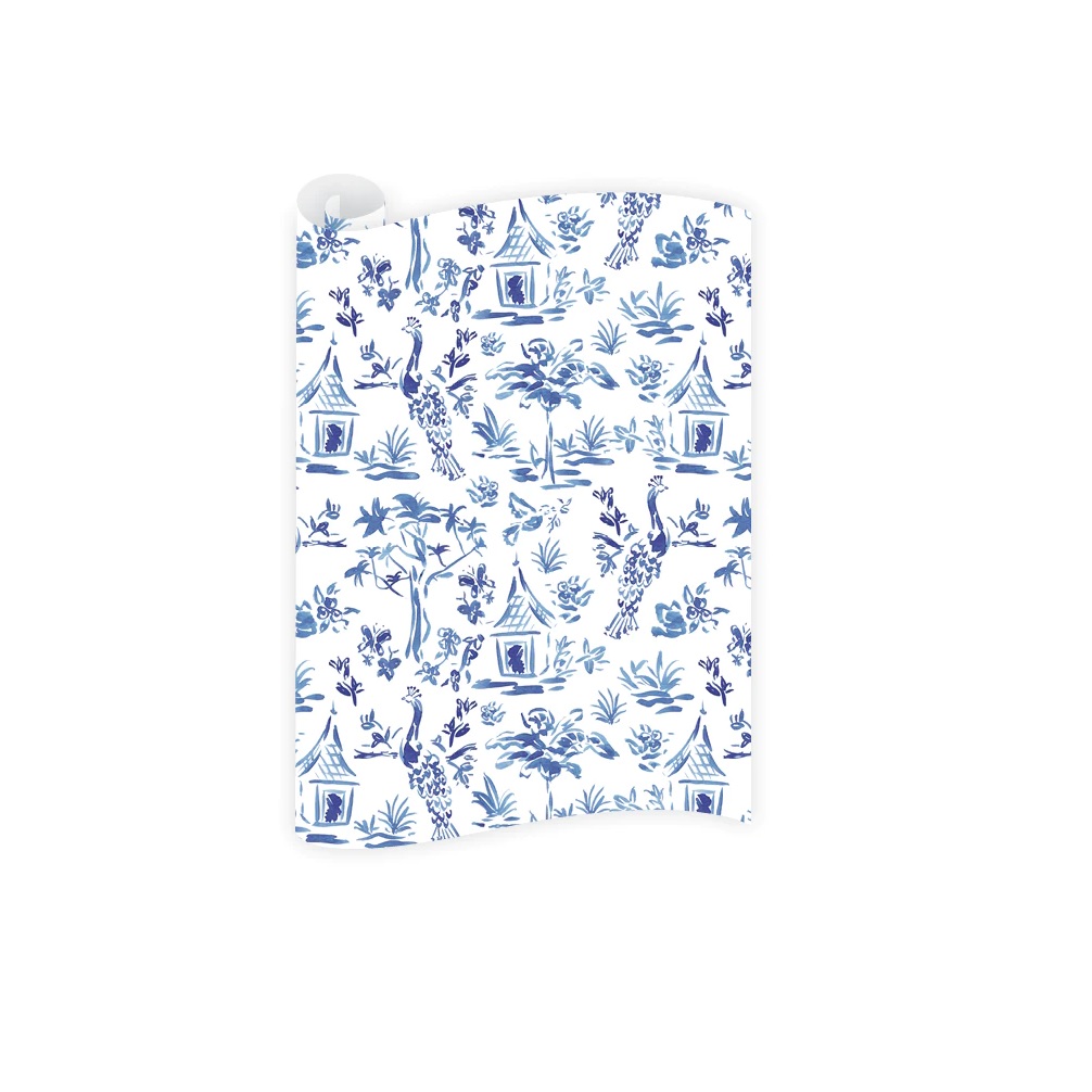 Blue Toile Wrapping Paper Roll | Berings