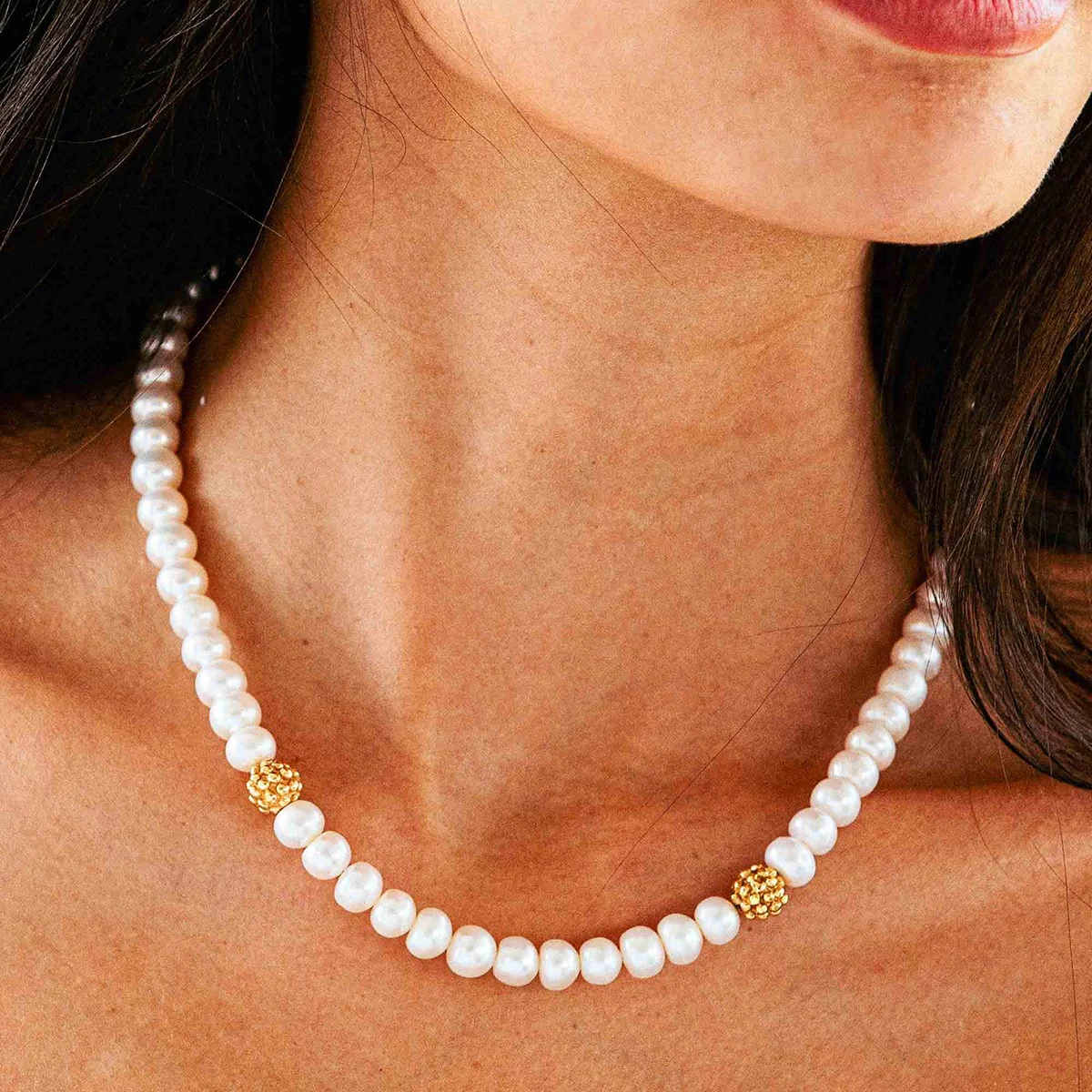 Berry Single Strand Necklace - Pearl | Berings