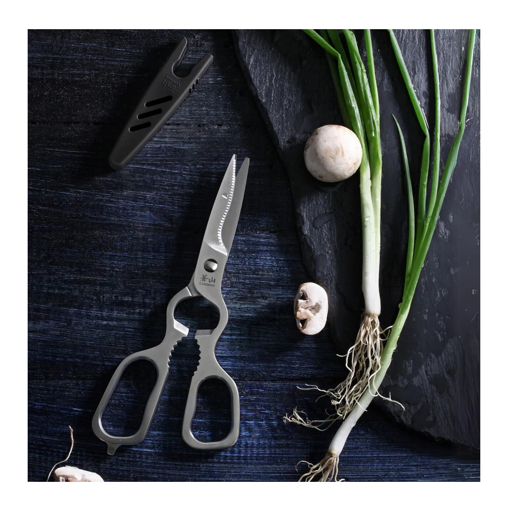 D Shape Forged Stainless Steel Shears, Satin Finish, 9-Inch | Berings