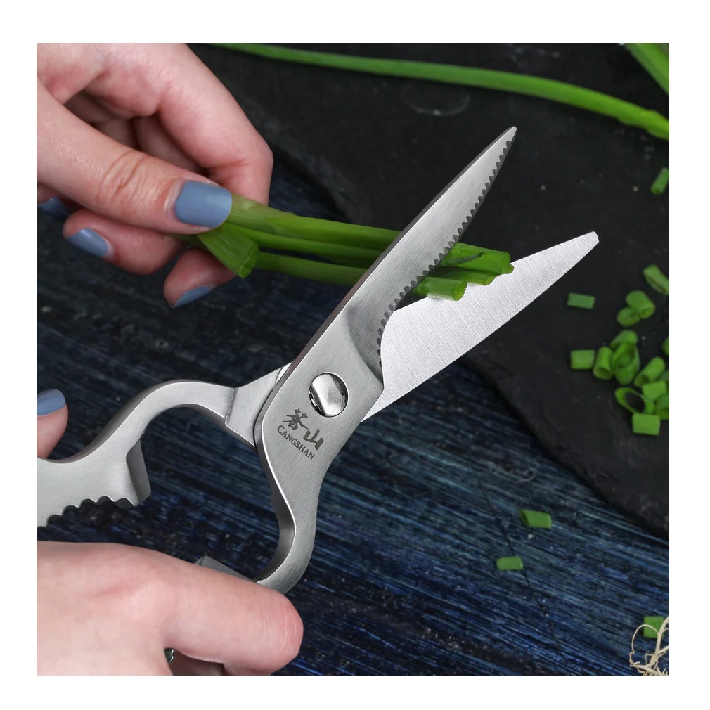 D Shape Forged Stainless Steel Shears, Satin Finish, 9-Inch | Berings