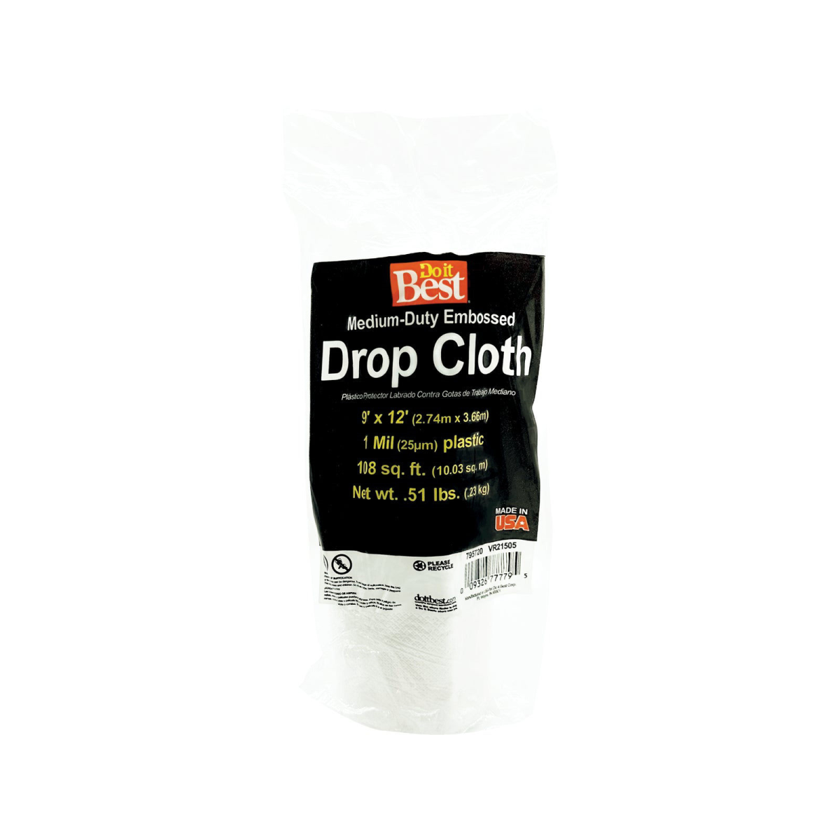 Embossed 1 mil Plastic 9 x 12 Drop Cloth | Berings