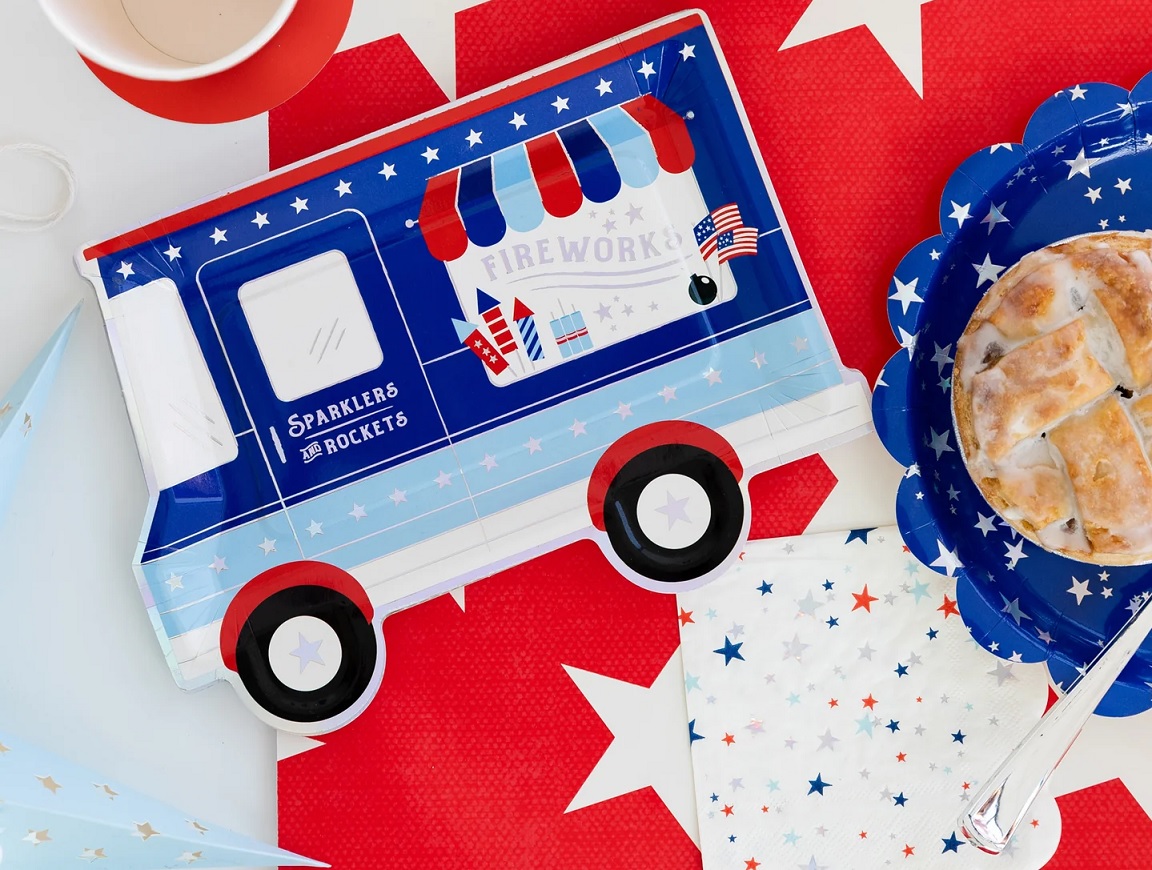 Firework Truck Paper Plates | Berings