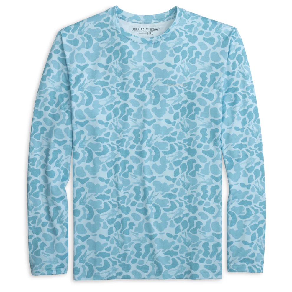 Fish Hippie Fly Camo Performance Crew - Fresh Blue | Berings