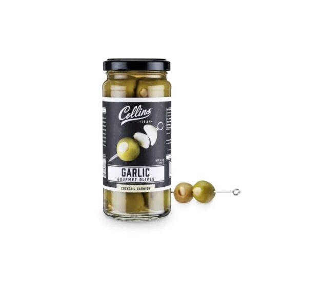 Collins 5 oz. Garlic Cocktail Olives | Berings