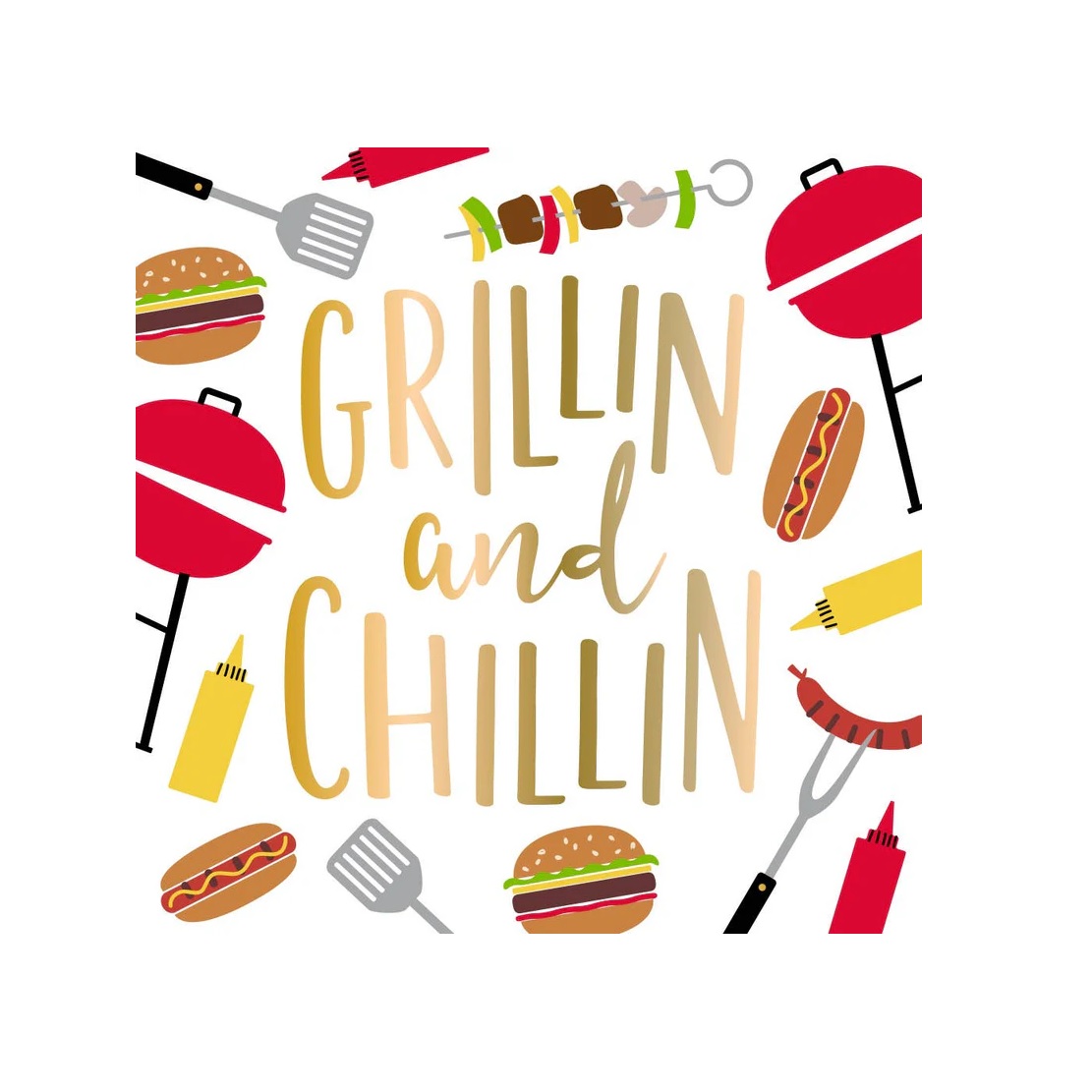 Grillin And Chillin Paper Cocktail Napkins | Berings