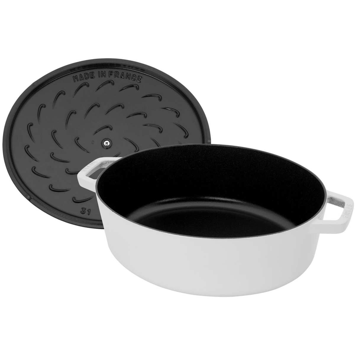 Staub Wide Oval Dutch Oven - White | Berings
