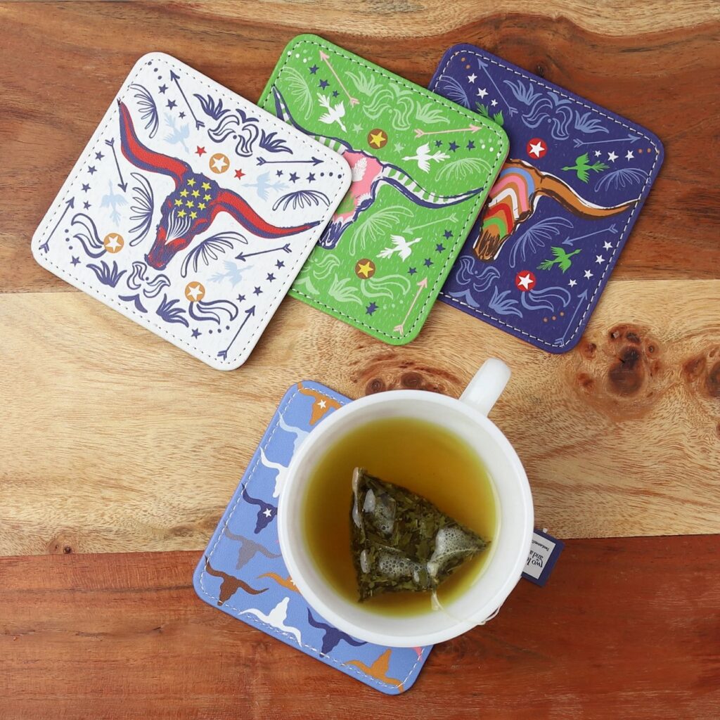 Keva Style Longhorn Coasters, Set of 4 | Berings