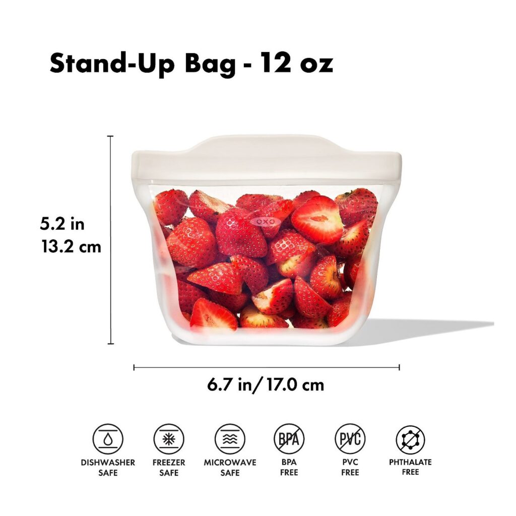 OXO Silicone Reusable Bag - Stand-Up Snack (12 oz) | Berings