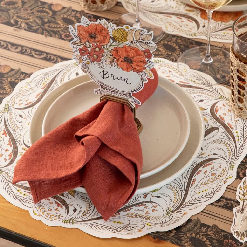 Hester & Cook Die Cut Grateful Paper Placemats | Berings
