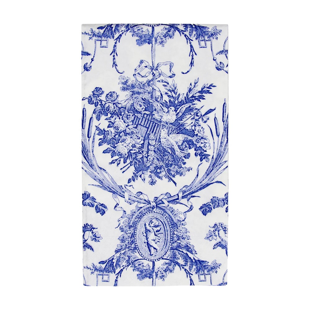 Caspari Romantic Toile Blue Paper Guest Towel Napkins | Berings