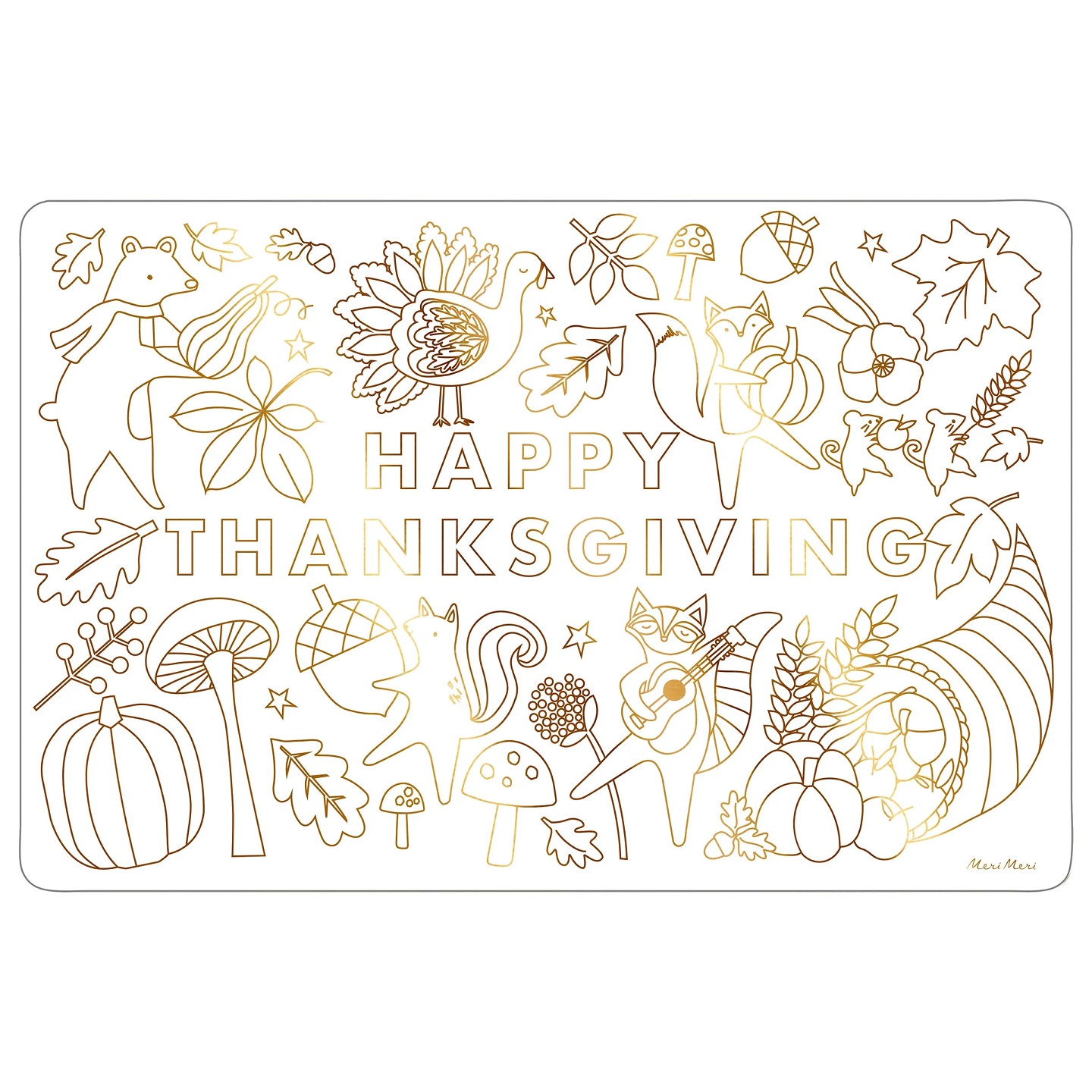 Meri Meri Thanksgiving Coloring Placemats | Berings
