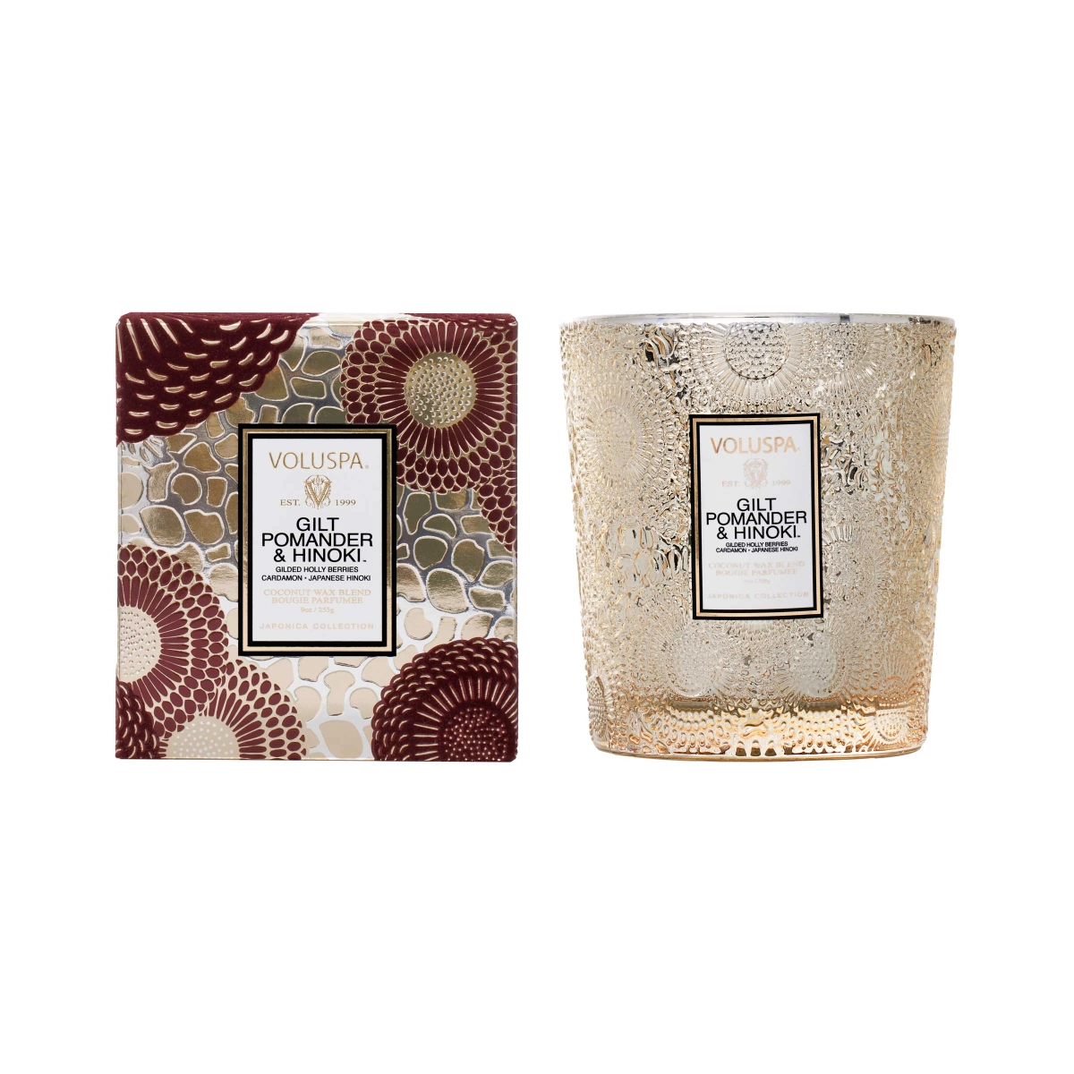 Voluspa Gilt Pomander & Hinoki Classic Candle | Berings