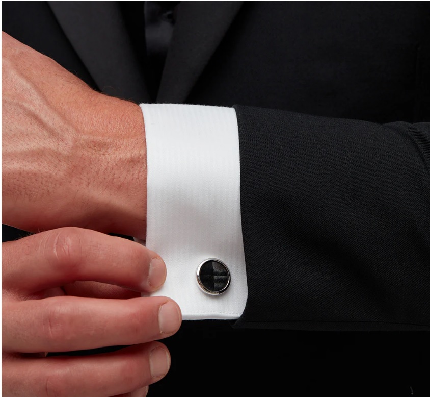 Brackish Chino Cufflinks - Rhodium | Berings