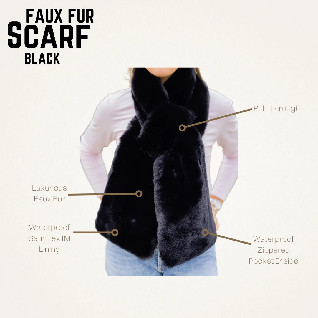 Pretty Rugged Black Faux Fur Scarf | Berings