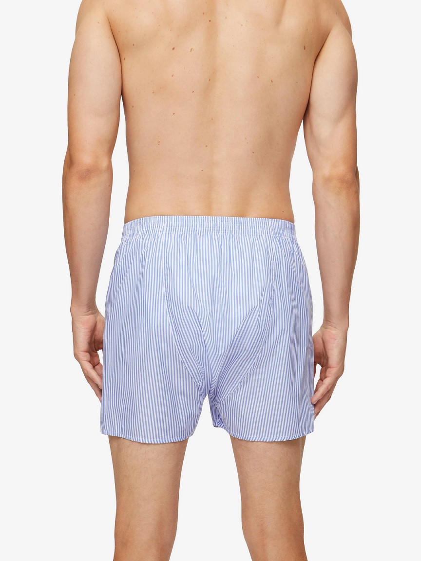 Derek Rose James Cotton Classic Fit Boxers - Light Blue | Berings