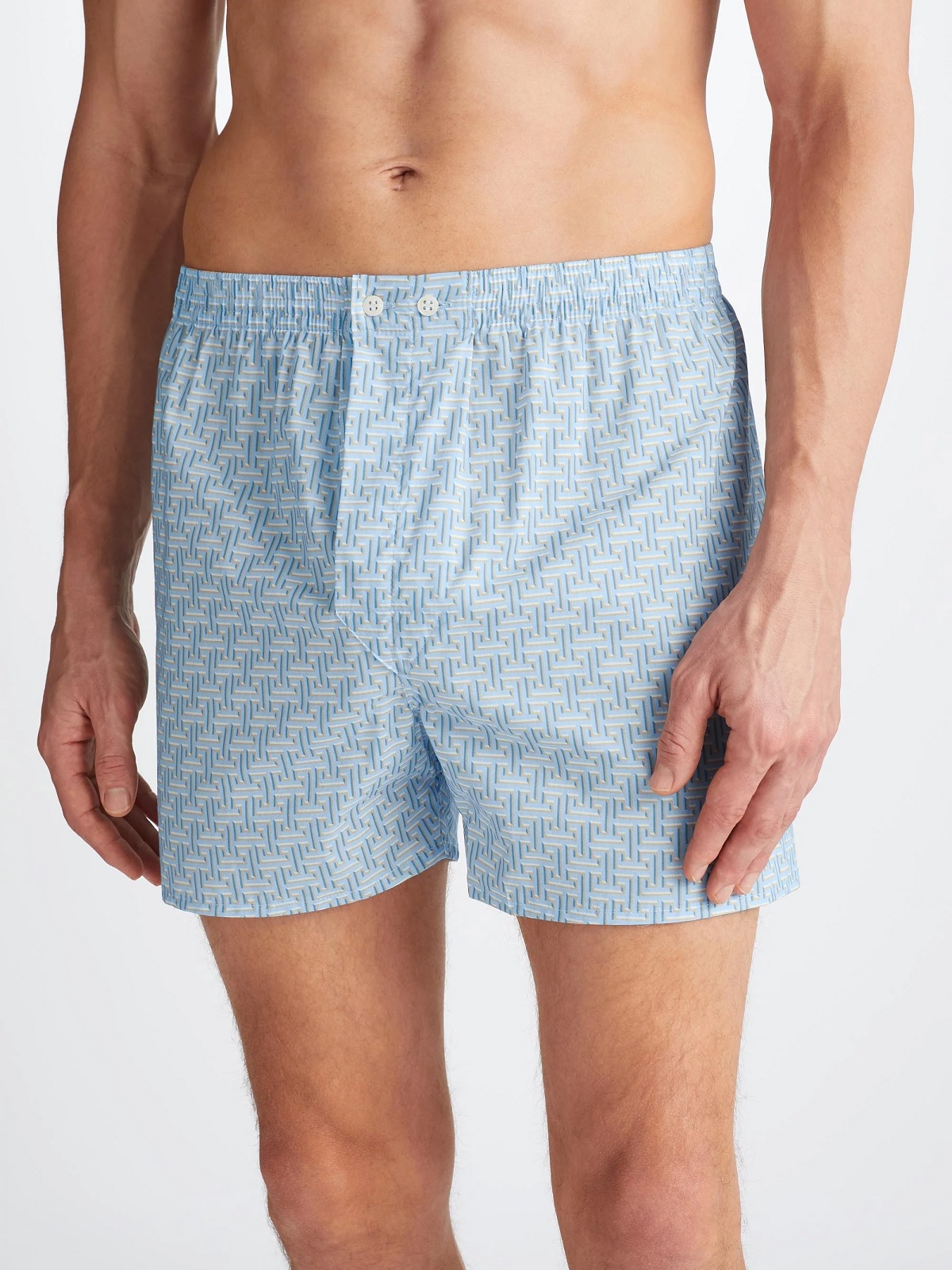 Derek Rose Ledbury 72 Cotton Classic Fit Boxers - Light Blue | Berings