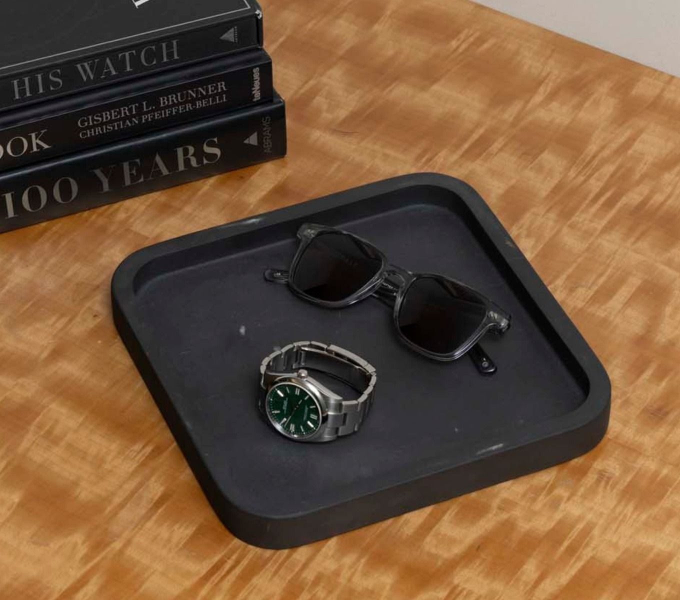 Robbie Genuine Marble Tray and Catch-All in Matte Black | Berings