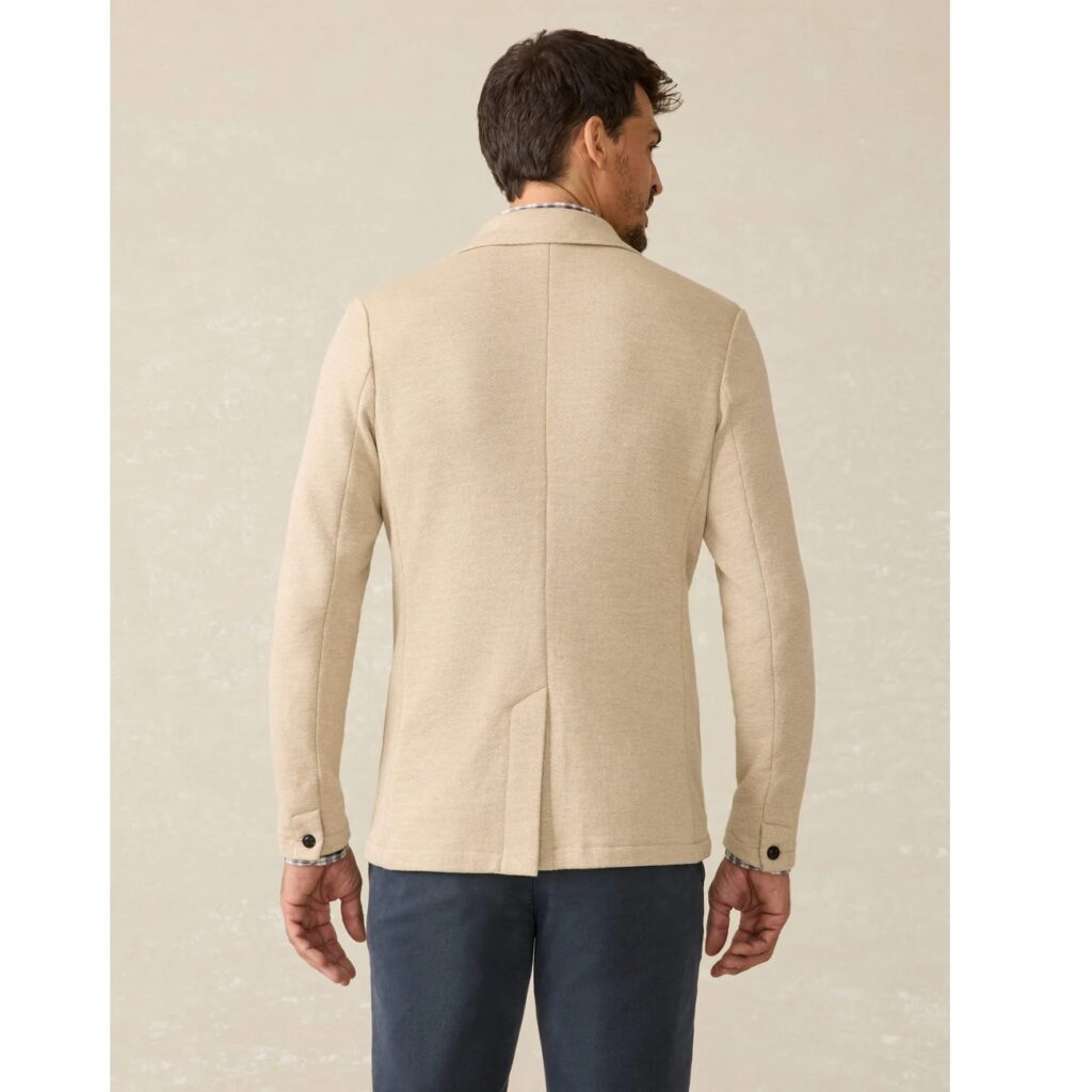 Faherty Inlet Knit Blazer - Khaki Fields Melange | Berings