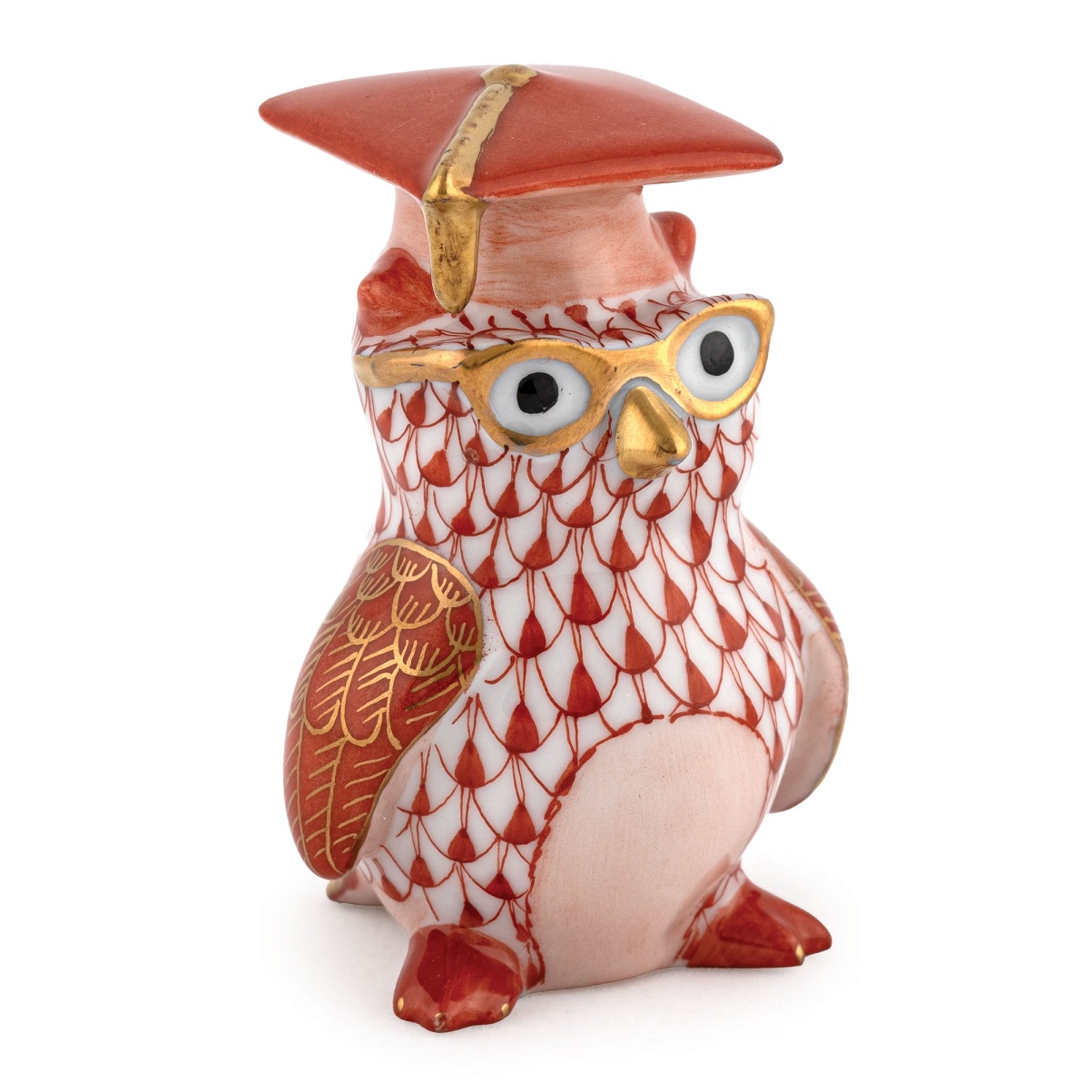 Herend Graduation Owl - Rust | Berings