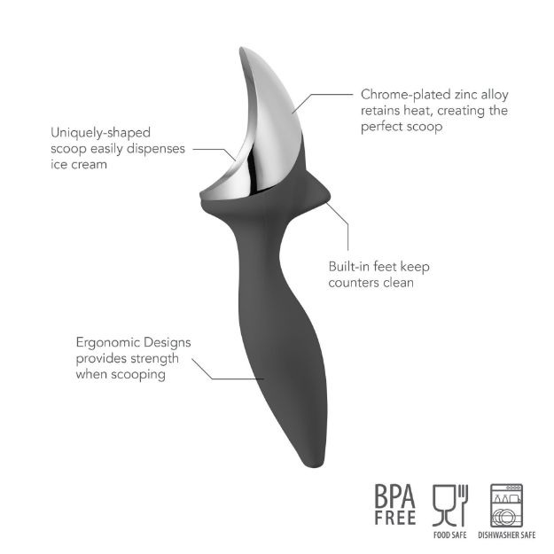 Tilt Up Ice Cream Scoop - Charcoal | Berings