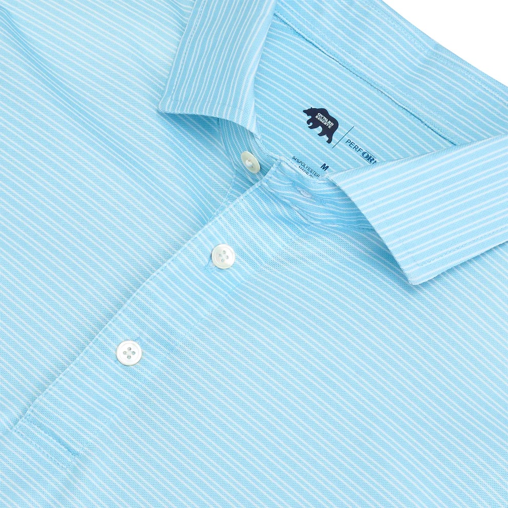 Pairing Stripe Short Sleeve Performance Pique Polo - Dutch Canal | Berings