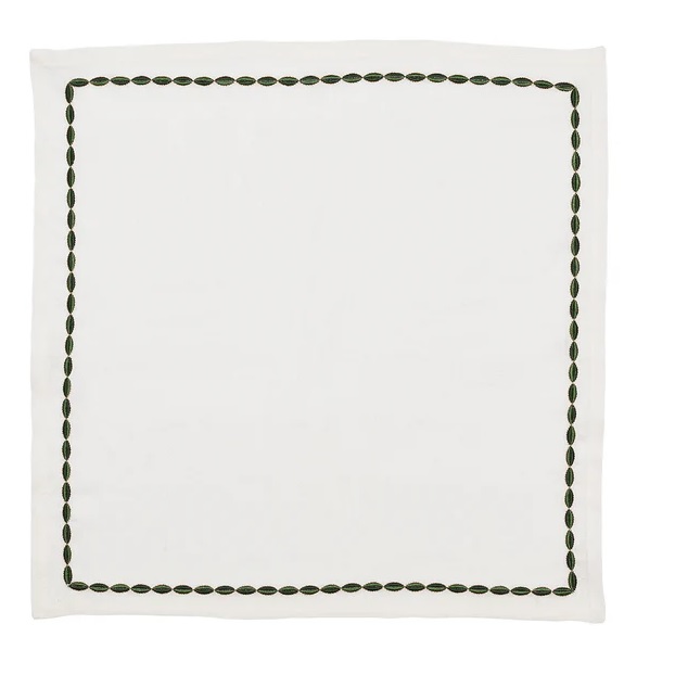 Kim Seybert Swag Napkin - Green/White | Berings