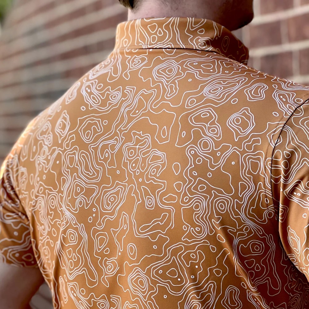 Texas Standard Short Sleeve Big Bend Topo Polo - Burnt Orange | Berings