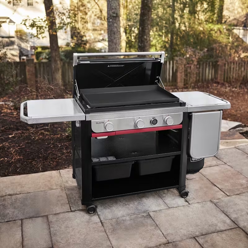 Weber Slate® 30" Rust-Resistant Griddle with Extendable Side Table ...