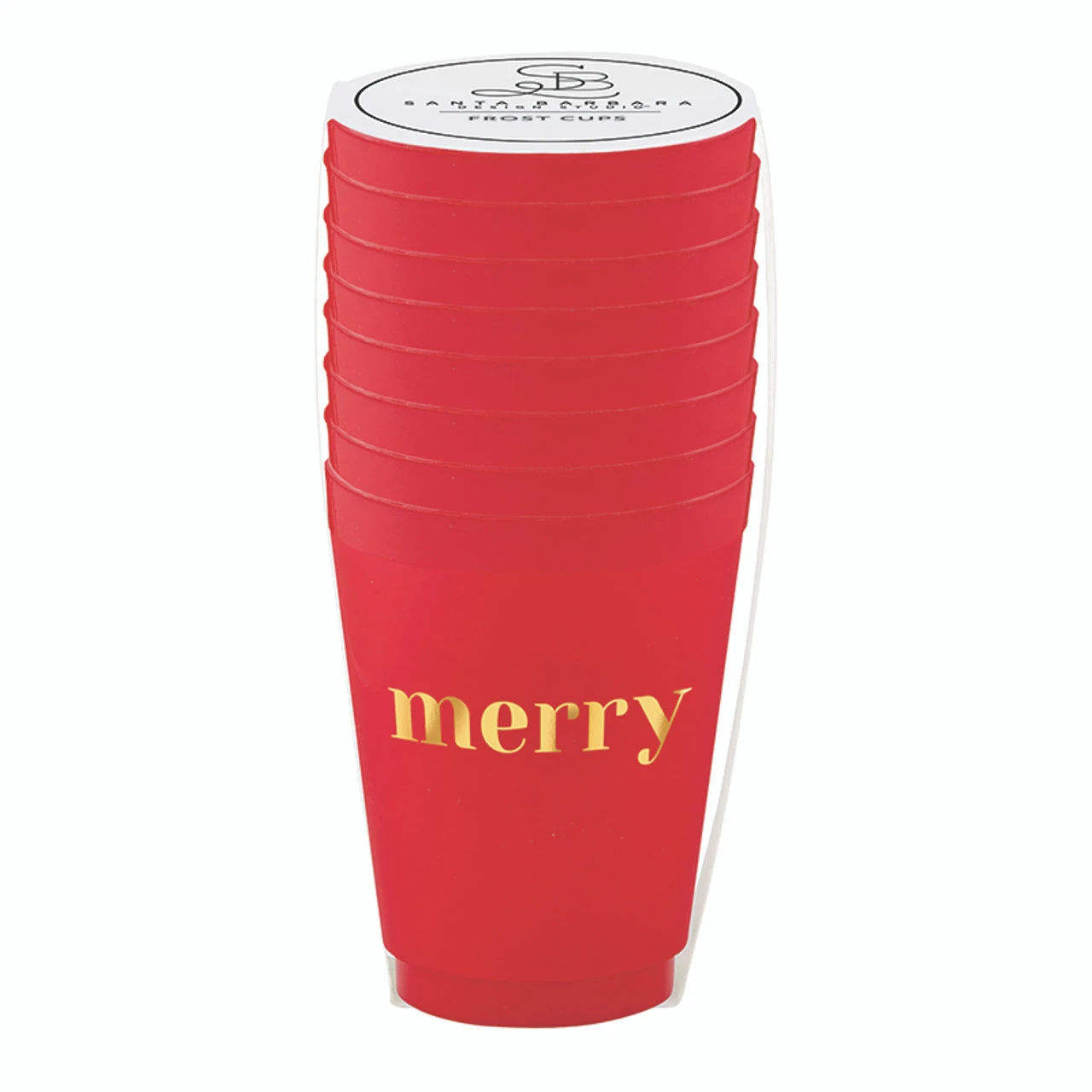 Santa Barbara Design Frost Cups - Merry - Set of 8 | Berings