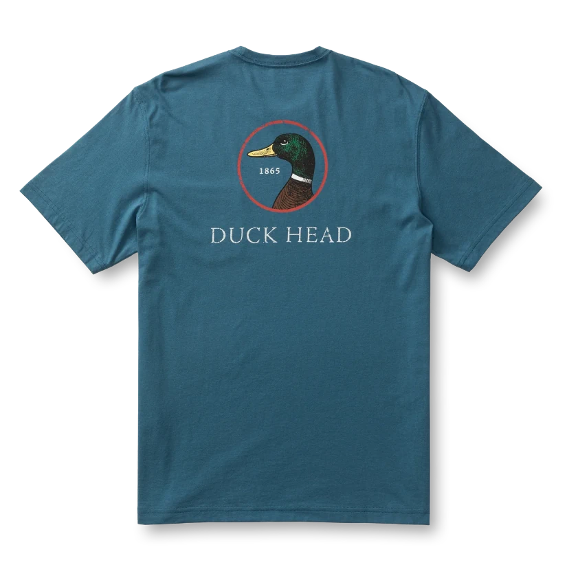 Duck Head Logo Short Sleeve T-Shirt - Teal Blue | Berings