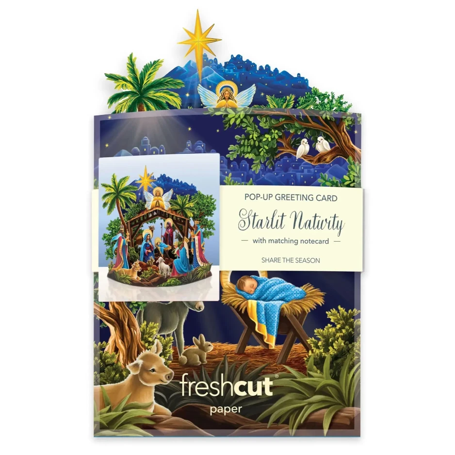 Mini Starlit Nativity Pop-Up Card | Berings