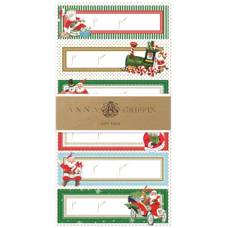 Anna Griffin Vintage Santa 3D Gift Labels 24ct | Berings