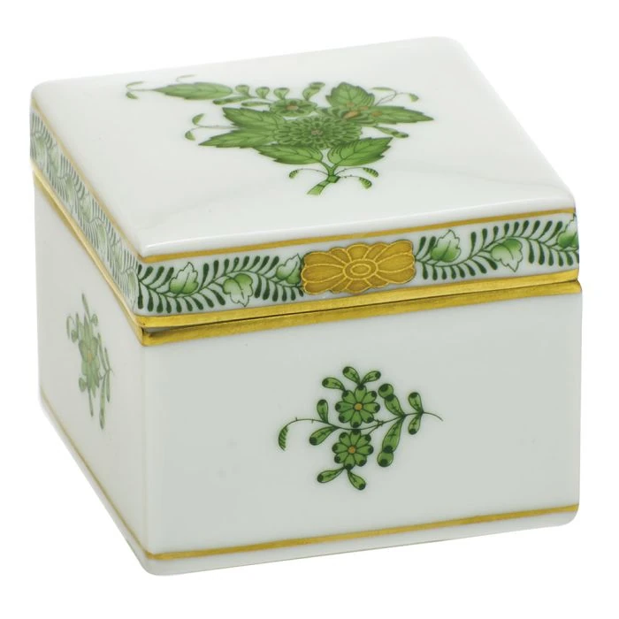 Herend Square Box - Green | Berings